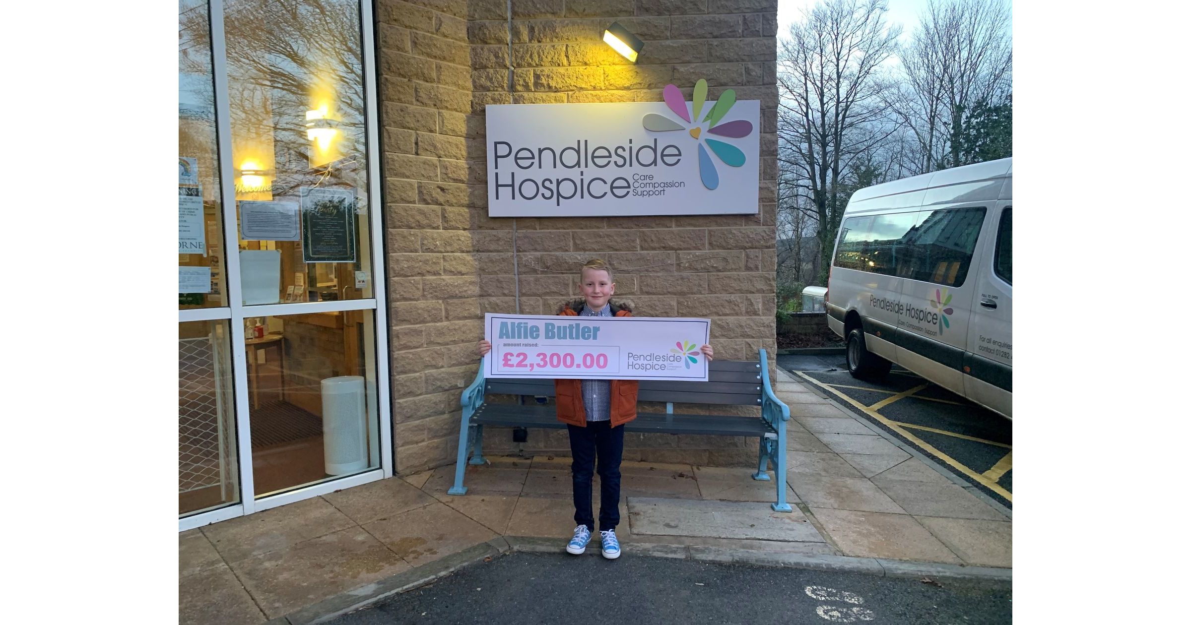 Alfie Raises £2,300 for Pendleside Hospice